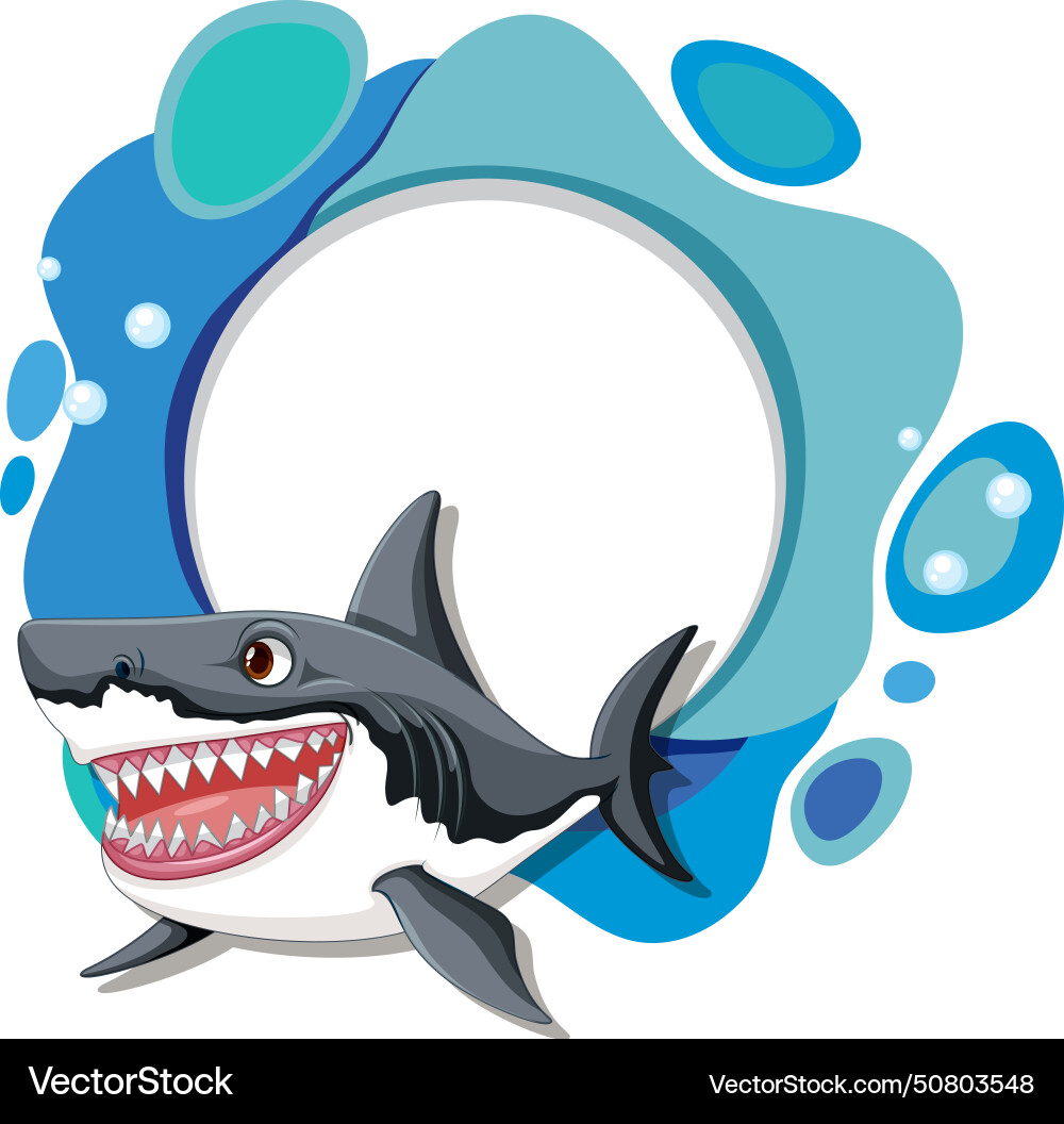 Smiling Shark with Bubbles Royalty Free Vector Image