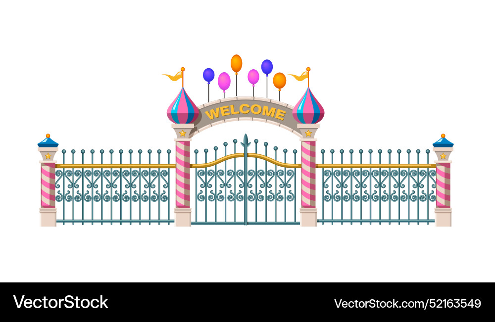 Amusement park gate isolated drawing Royalty Free Vector