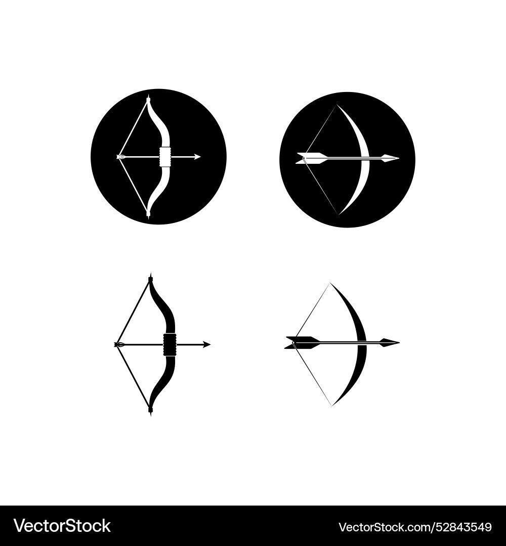 Bow and arrow icon symbol design Royalty Free Vector Image
