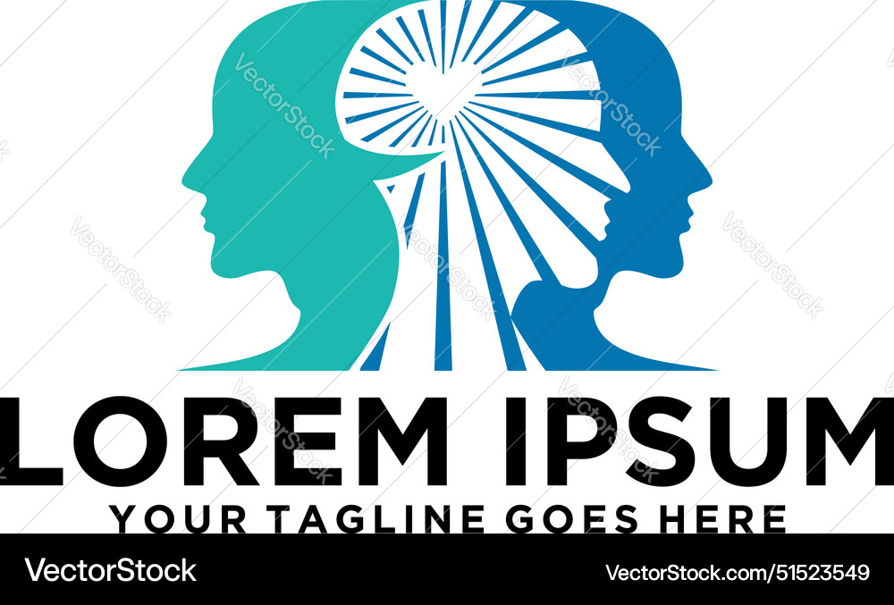 Brain psychiatrist psychologist logo idea Vector Image