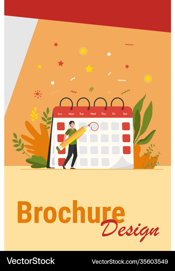 Employee marking deadline day Royalty Free Vector Image