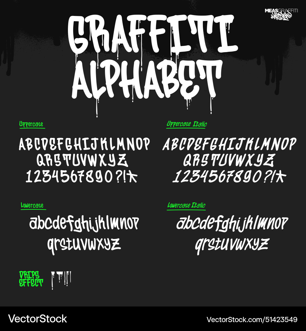 Graffiti alphabet Royalty Free Vector Image - VectorStock