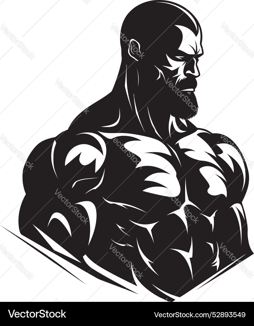 Inkwell inspiration monochromatic bodybuilder Vector Image