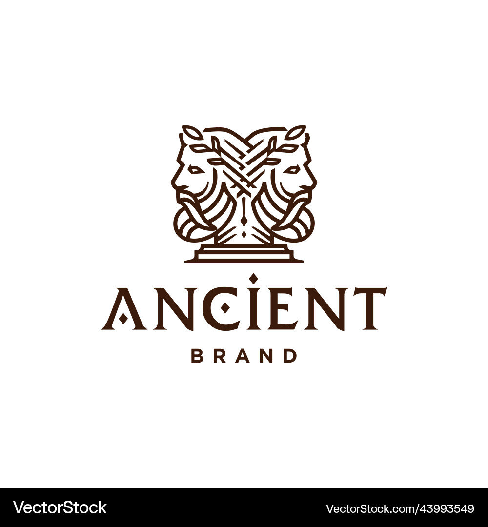 Janus logo ancient greek figure face head statue Vector Image