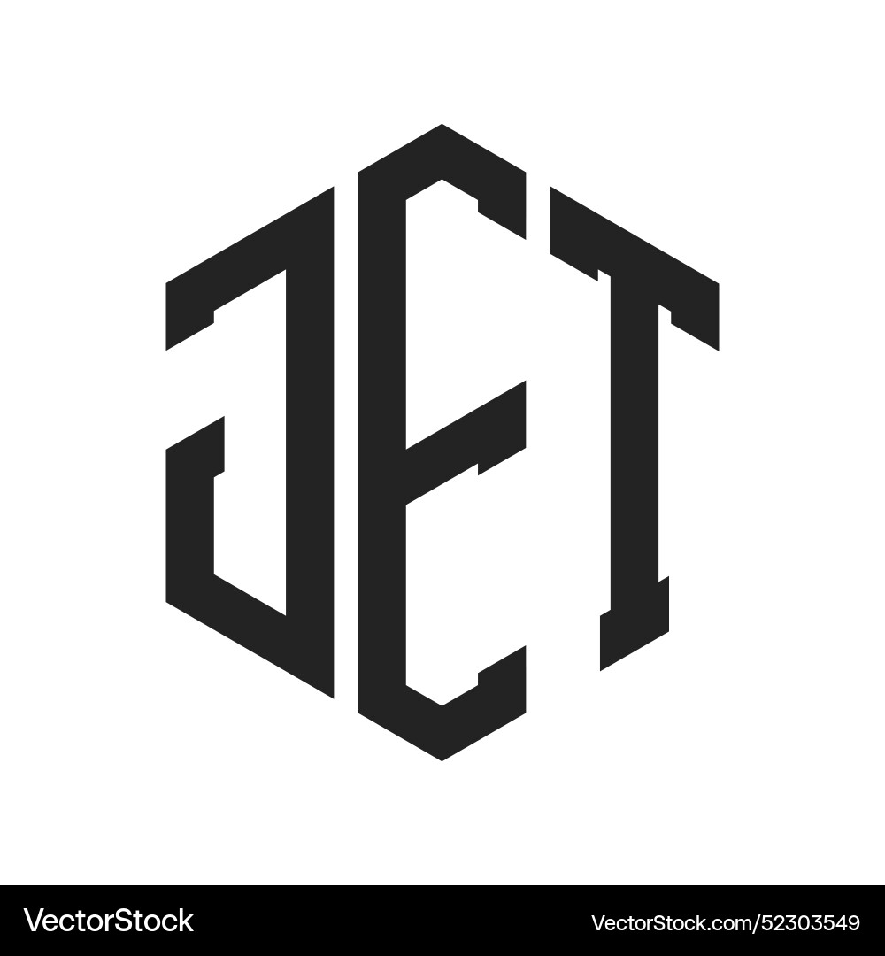 Jet logo design initial letter monogram Royalty Free Vector