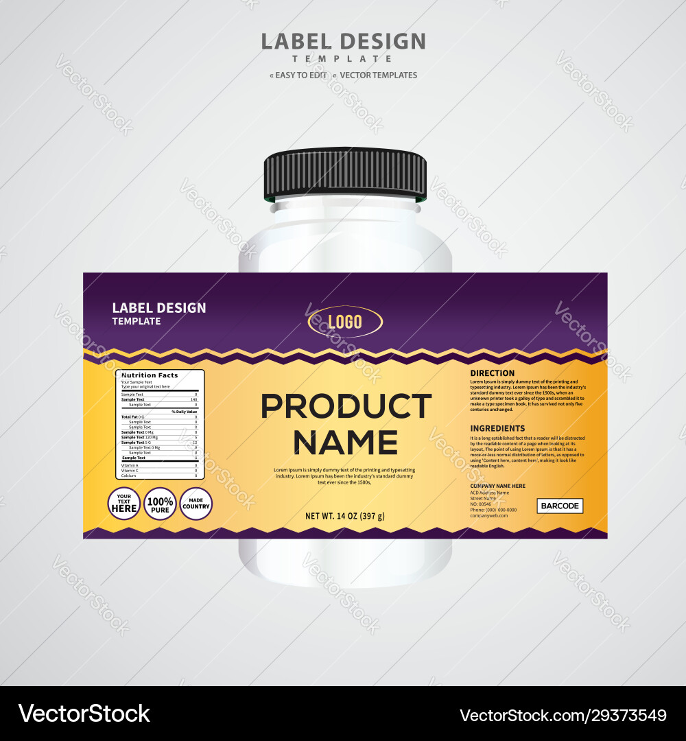 Label and packaging template design Royalty Free Vector