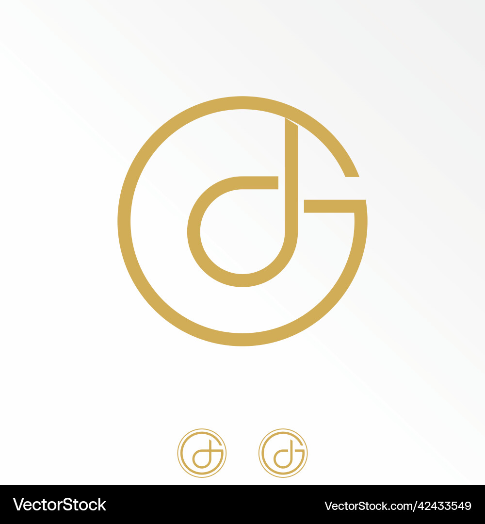 Letter dg or gd line font with connected circle Vector Image