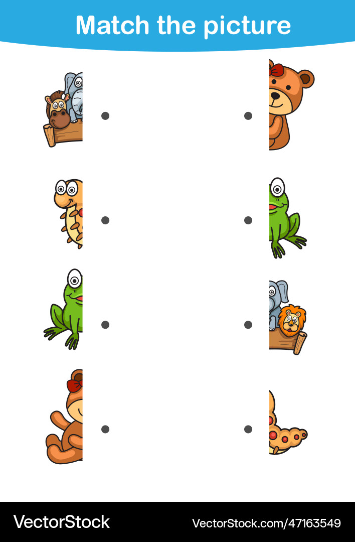 Matching children educational gamematch pictures Vector Image