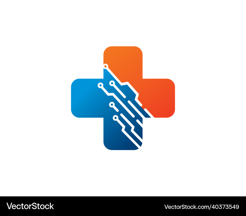 Medical tech logo template icon symbol Royalty Free Vector