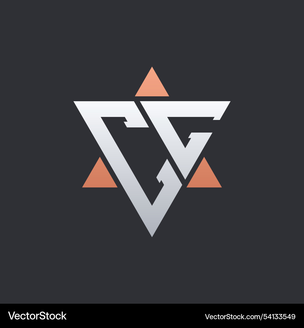 Modern cc letter logo design with geometric Vector Image