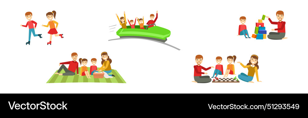 Parent with kid spending happy time together Vector Image