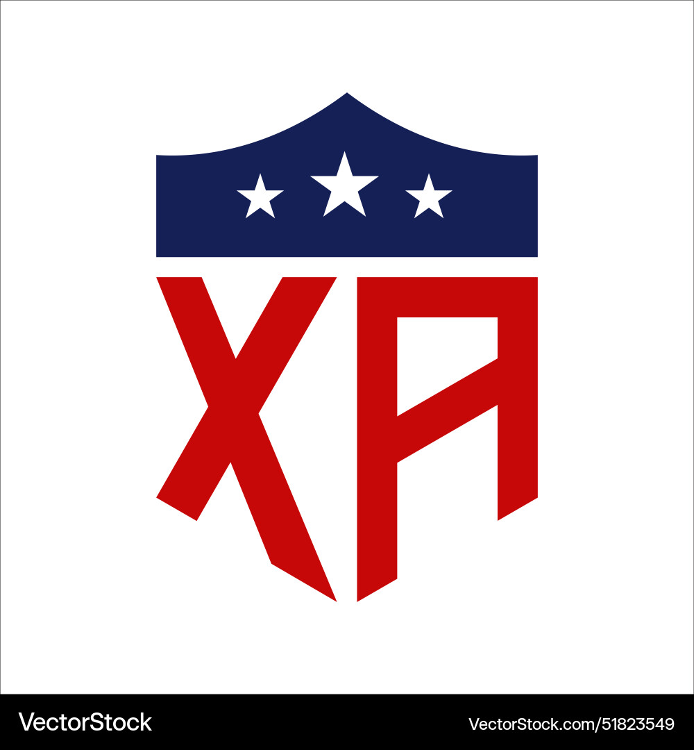 Patriotic xa logo design letter Royalty Free Vector Image
