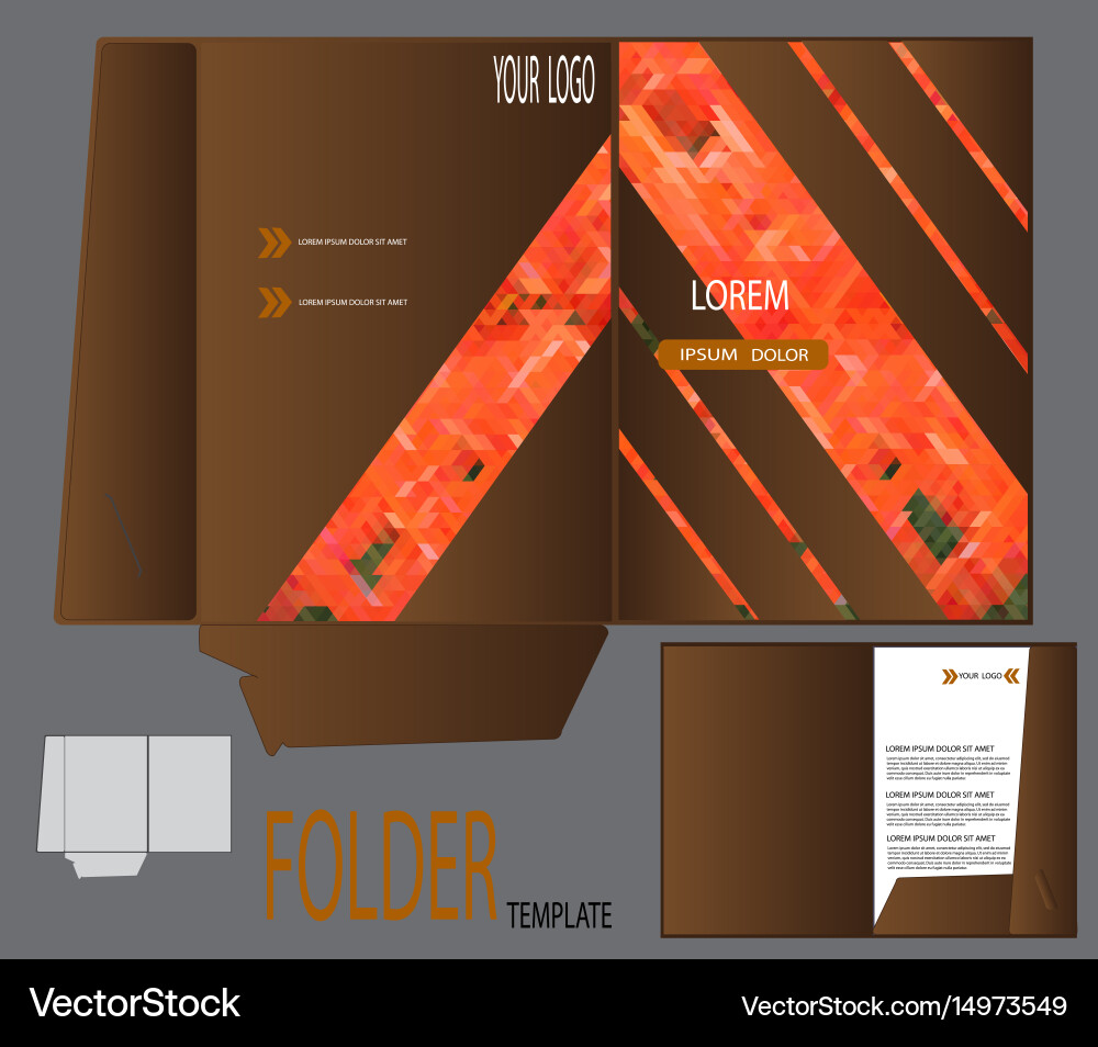 Presentation folder template Royalty Free Vector Image