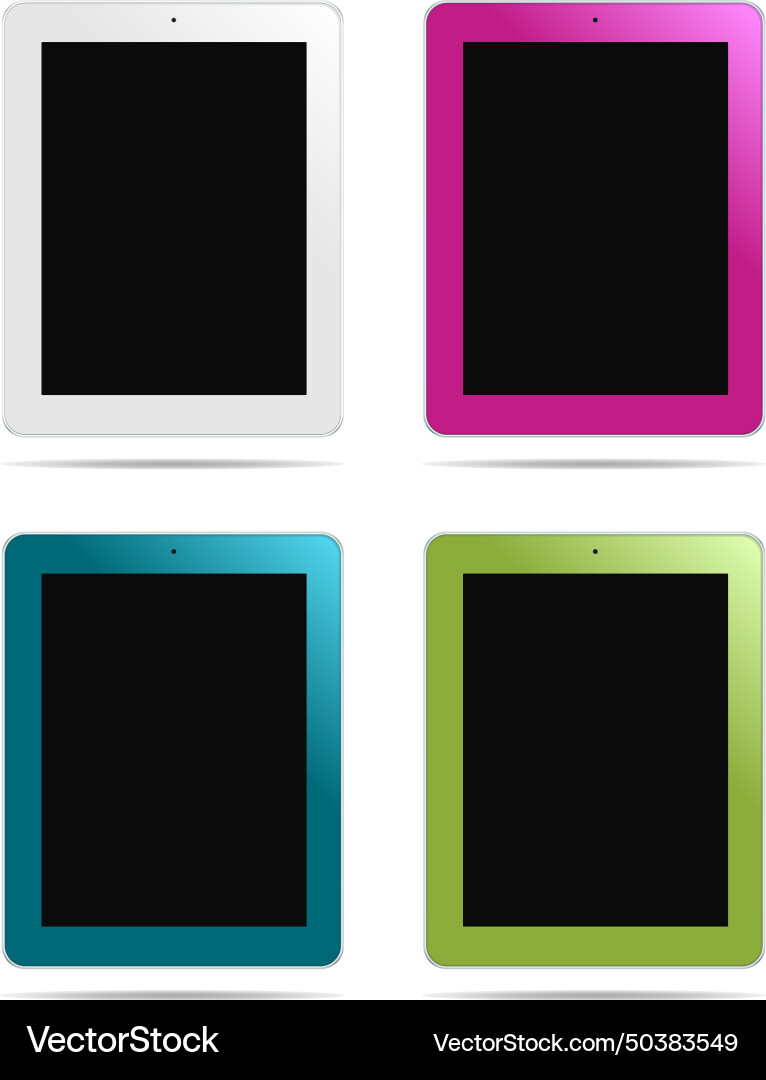 Tablet pc different colors Royalty Free Vector Image