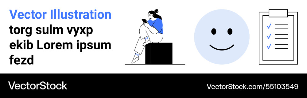 Woman reading on a bench happy face icon Vector Image