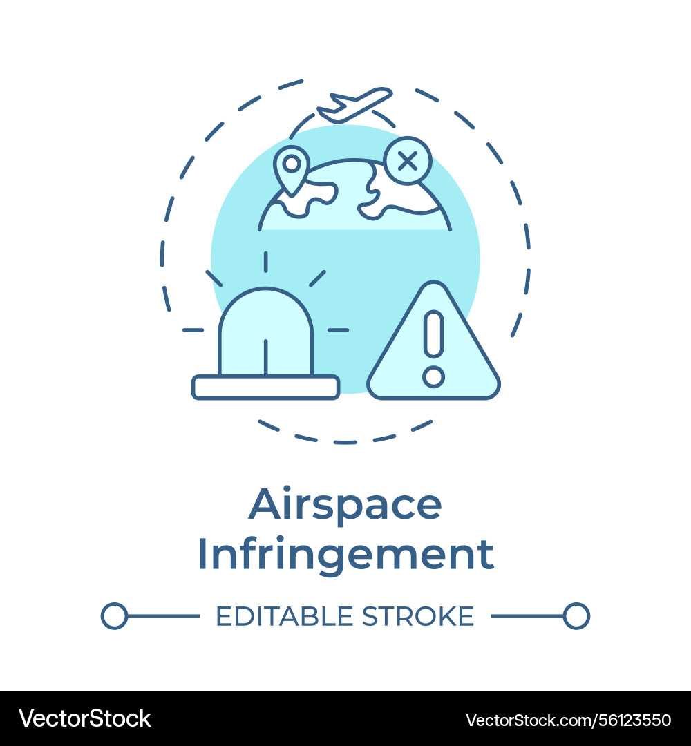 Airspace infringement soft blue concept icon Vector Image