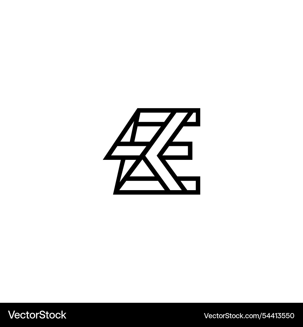 Alphabet initials logo ek ke e and k Royalty Free Vector