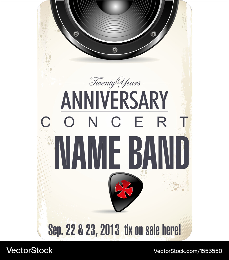 Anniversary rock concert poster Royalty Free Vector Image
