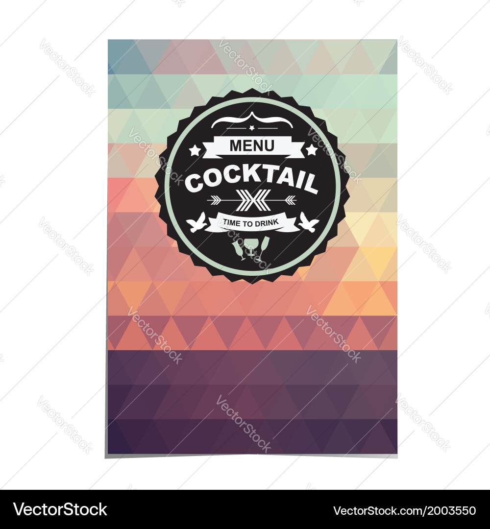Cocktail bar menu template design Royalty Free Vector Image