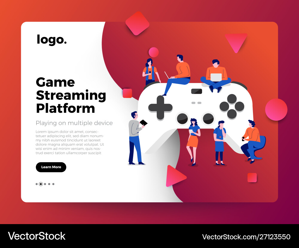Concept game streaming platform Royalty Free Vector Image