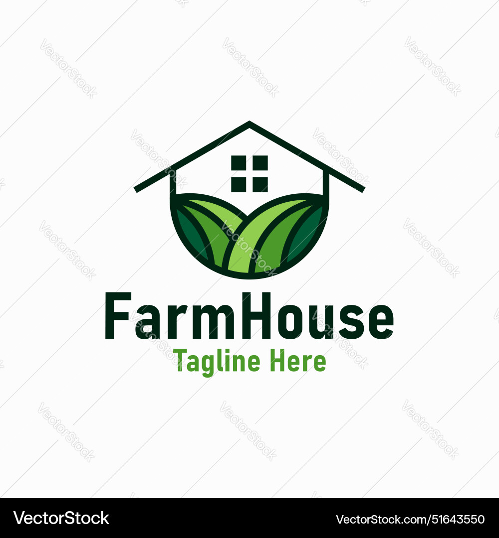 Farm house logo design template Royalty Free Vector Image