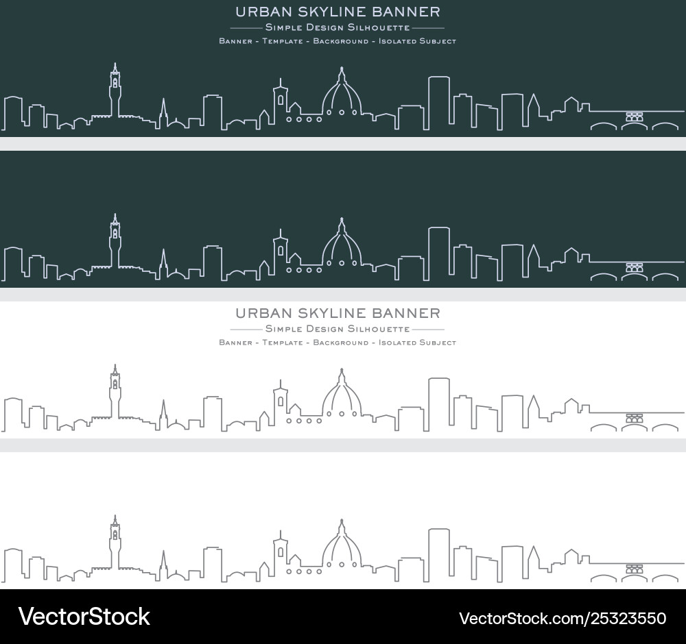 Florence single line skyline banner Lizenzfreier Vektor