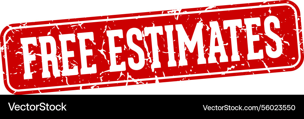 Free estimates rectangular sign Royalty Free Vector Image