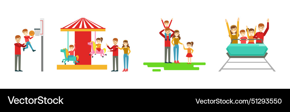 Parent with kid spending happy time together Vector Image