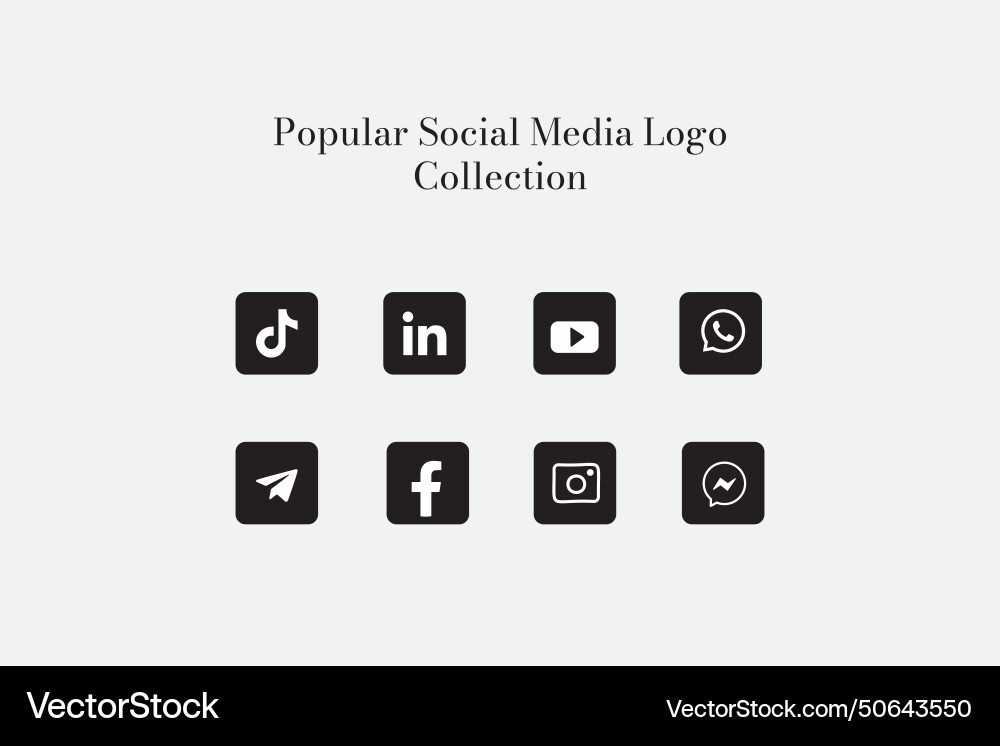 Popular social icon collection Royalty Free Vector Image