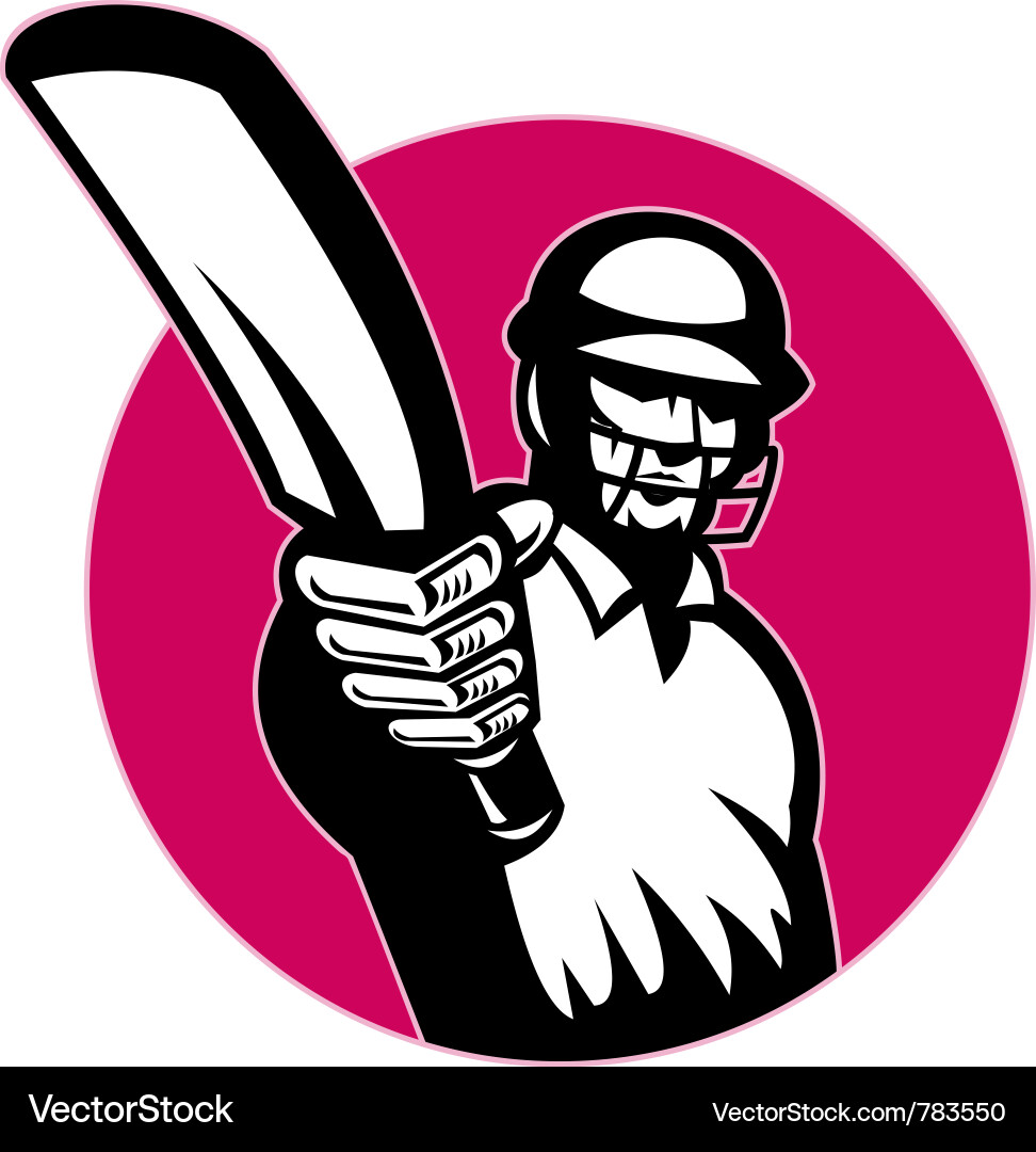 Retro cricket icon Royalty Free Vector Image - VectorStock
