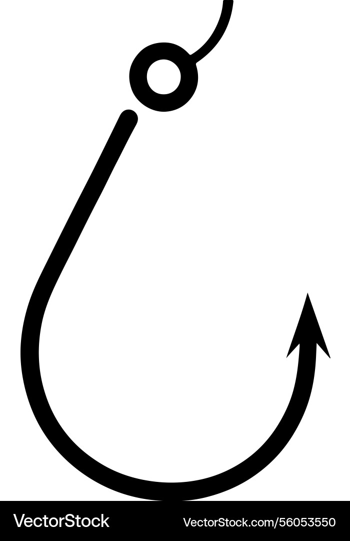 Simple fishing hook graphic Royalty Free Vector Image