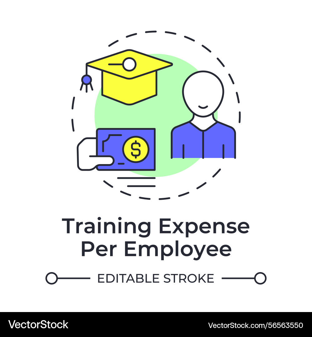 Training expense per employee multi color concept Vector Image