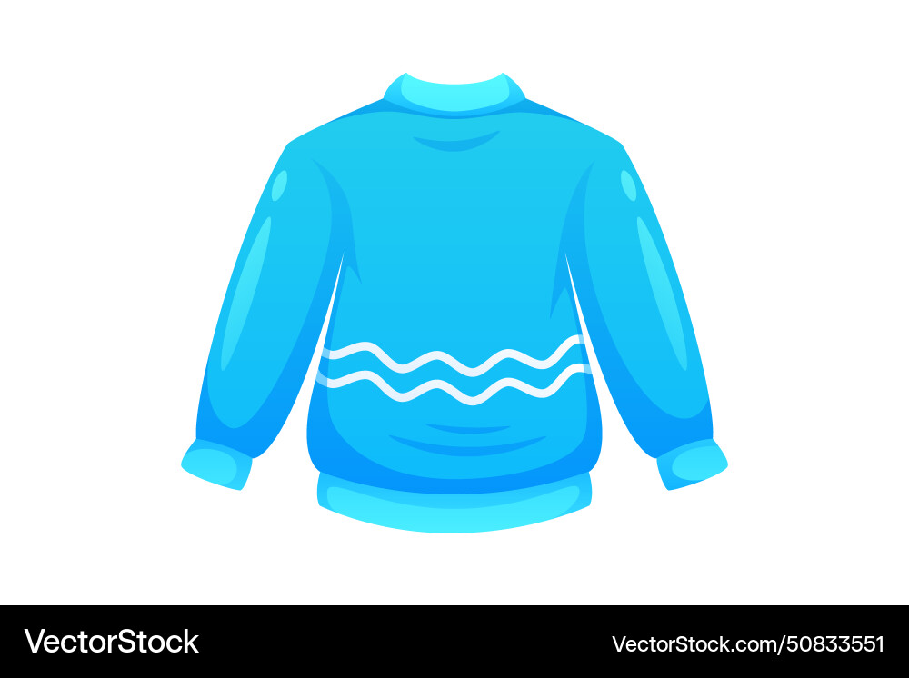 Blue sweater winter clothes sticker Royalty Free Vector