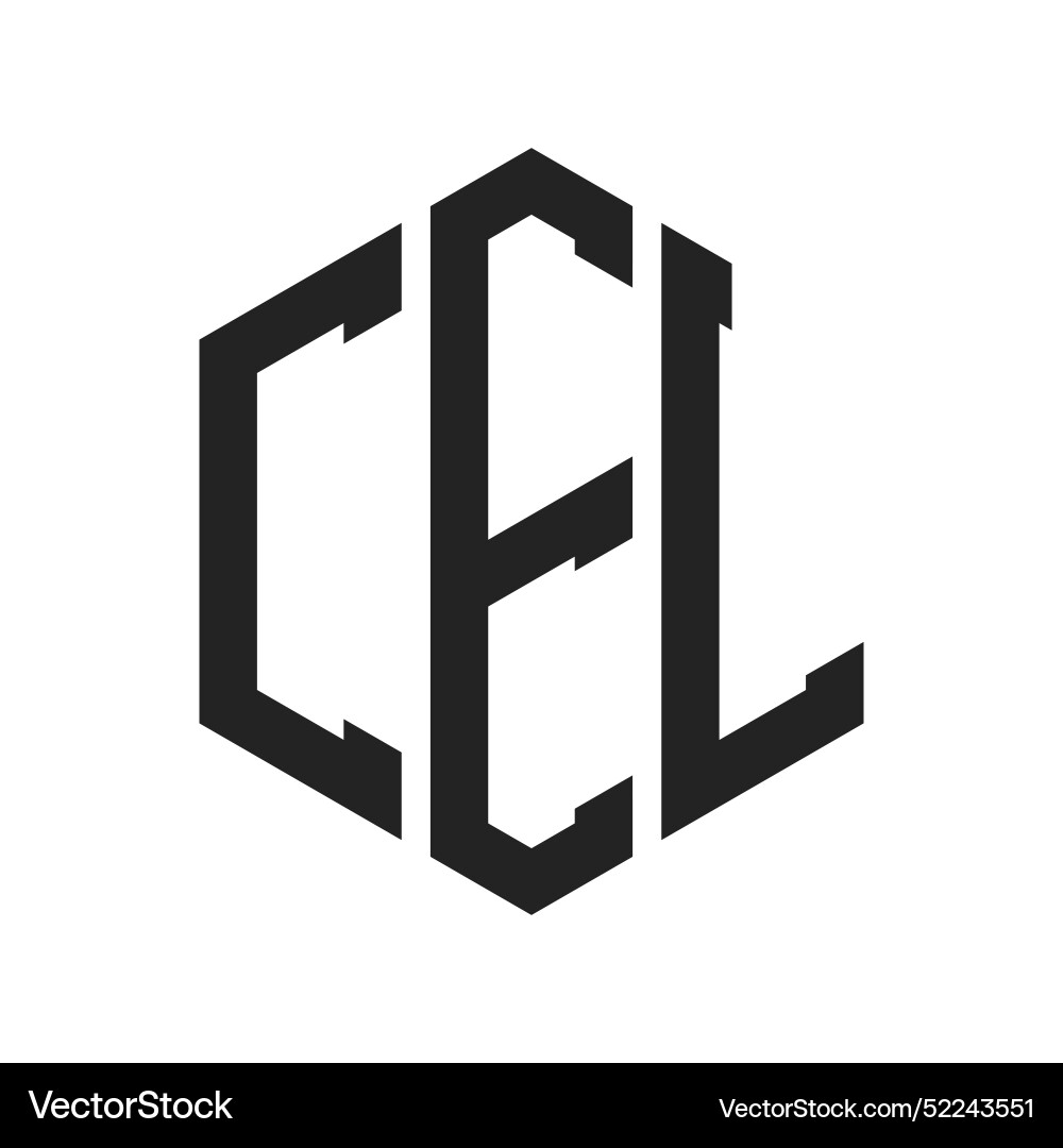Cel logo design initial letter monogram Royalty Free Vector