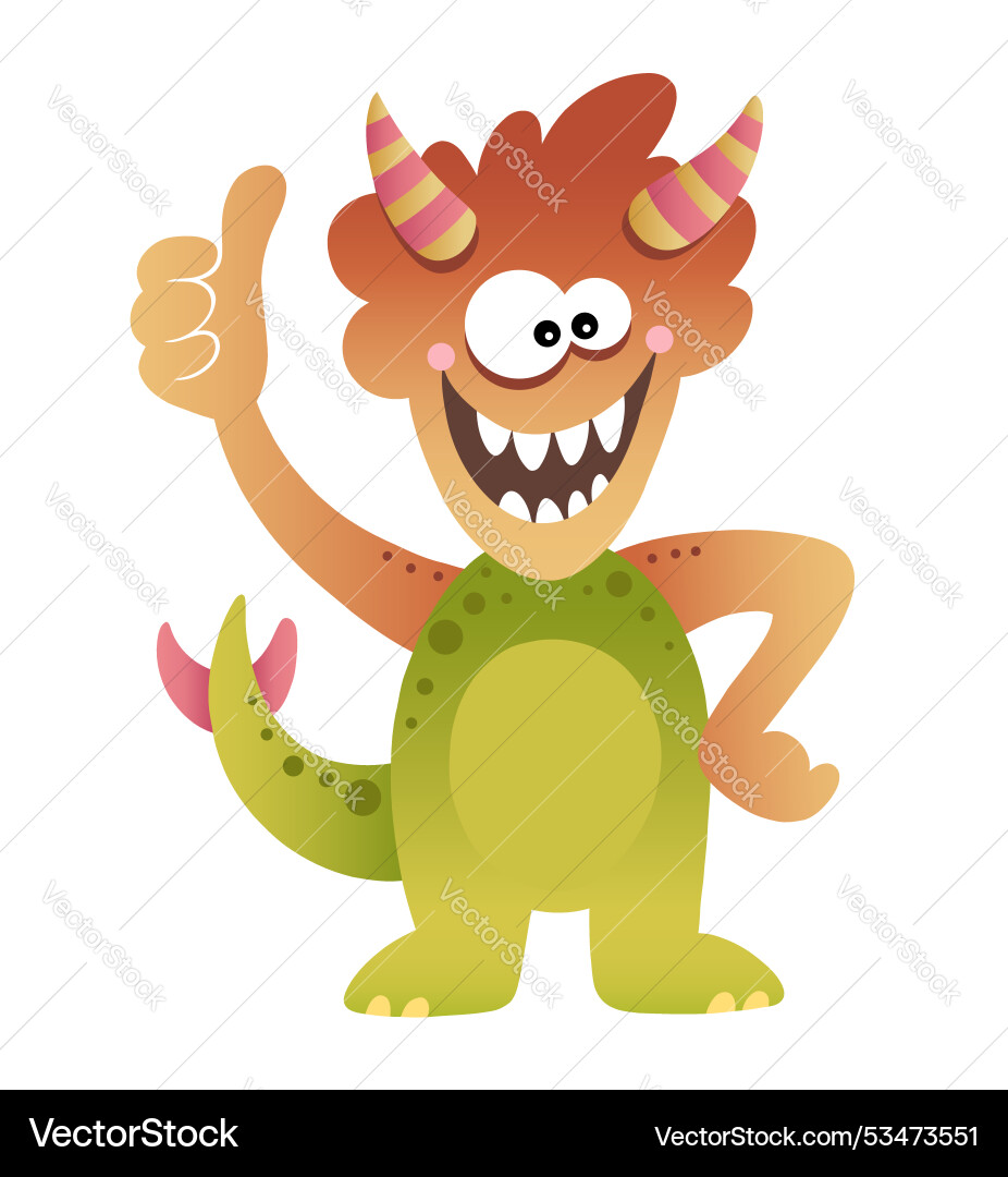 Colorful cartoon monster character Royalty Free Vector Image