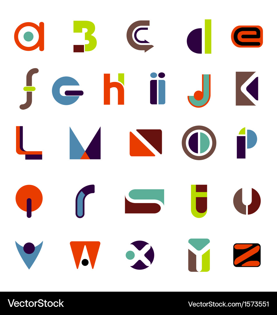 Complete icon alphabet Royalty Free Vector Image
