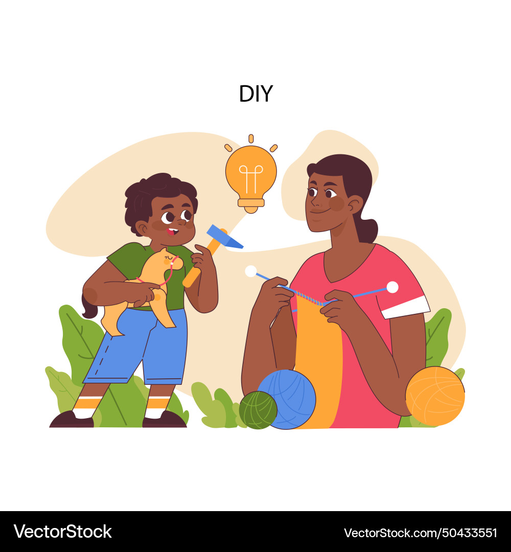Diy concept flat Royalty Free Vector Image - VectorStock