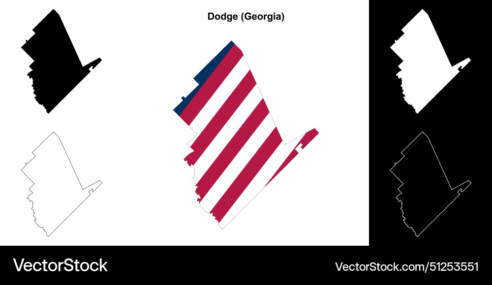 Dodge outline map Royalty Free Vector Image - VectorStock