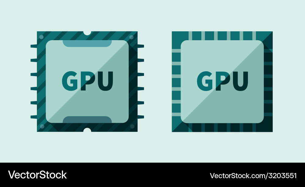 Gpu microchip Royalty Free Vector Image - VectorStock