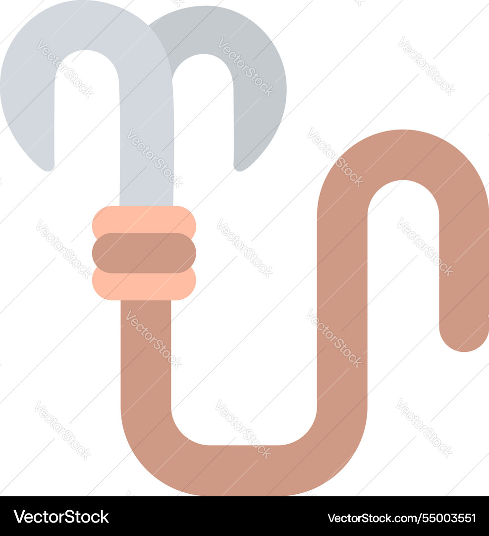 Grappling hook flat icon design Royalty Free Vector Image