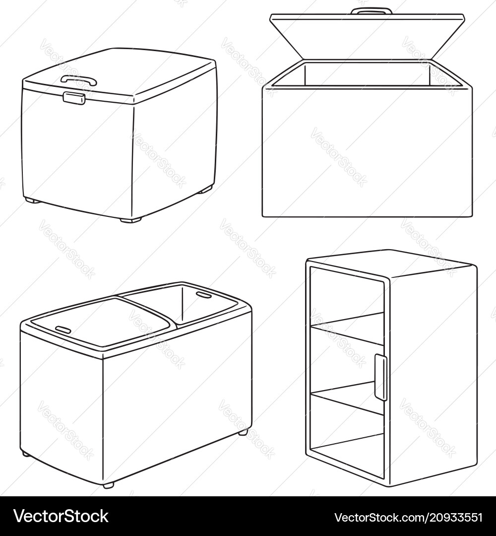 Set of freezer Royalty Free Vector Image - VectorStock