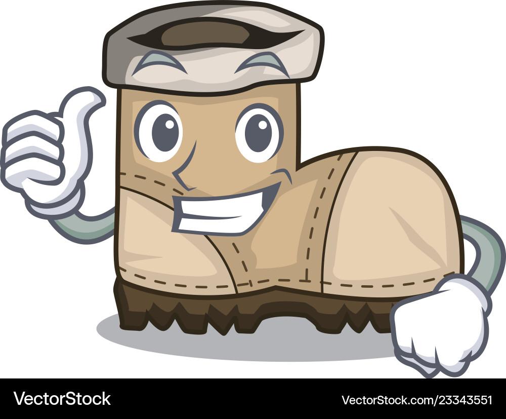 Thumbs nach oben Arbeitsstiefel in Form Cartoon schön