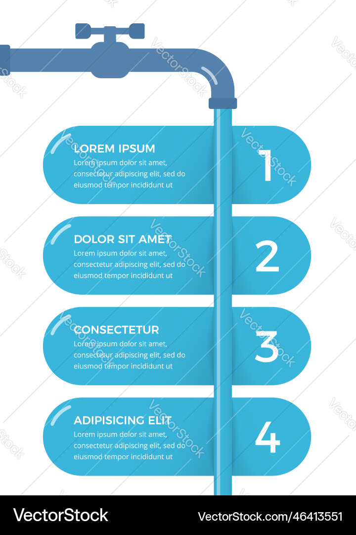 Wasserverbrauch Infografiken Lizenzfreies Vektorbild