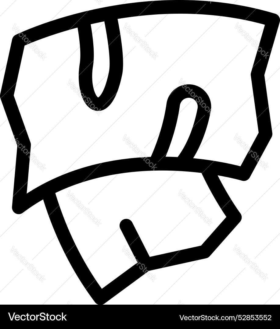 Black outline of dried ginger Royalty Free Vector Image
