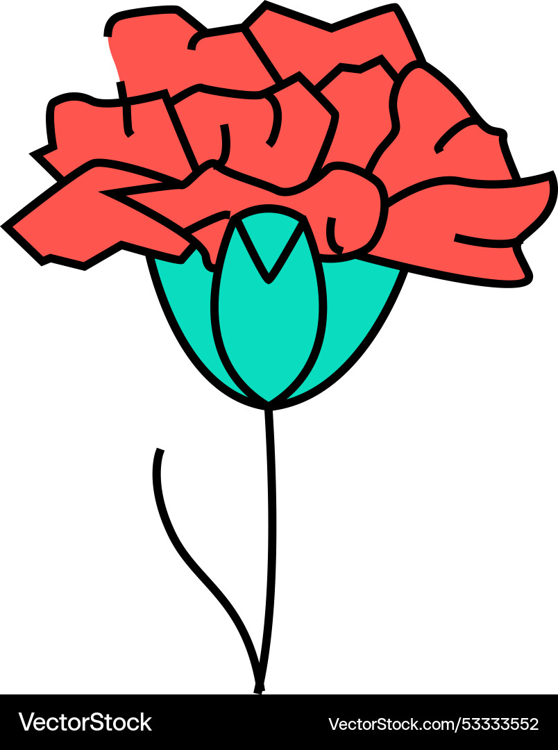 Carnation flower icon color Royalty Free Vector Image