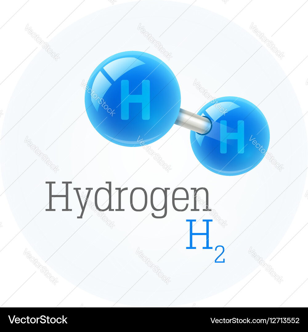 Chemistry model of hydrogen Royalty Free Vector Image