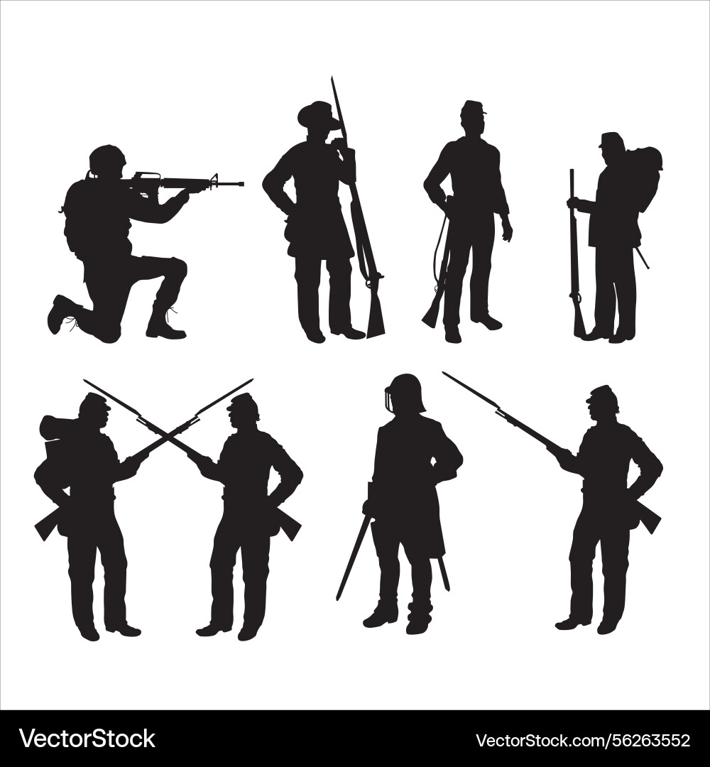 Civil war svg soldiers Royalty Free Vector Image