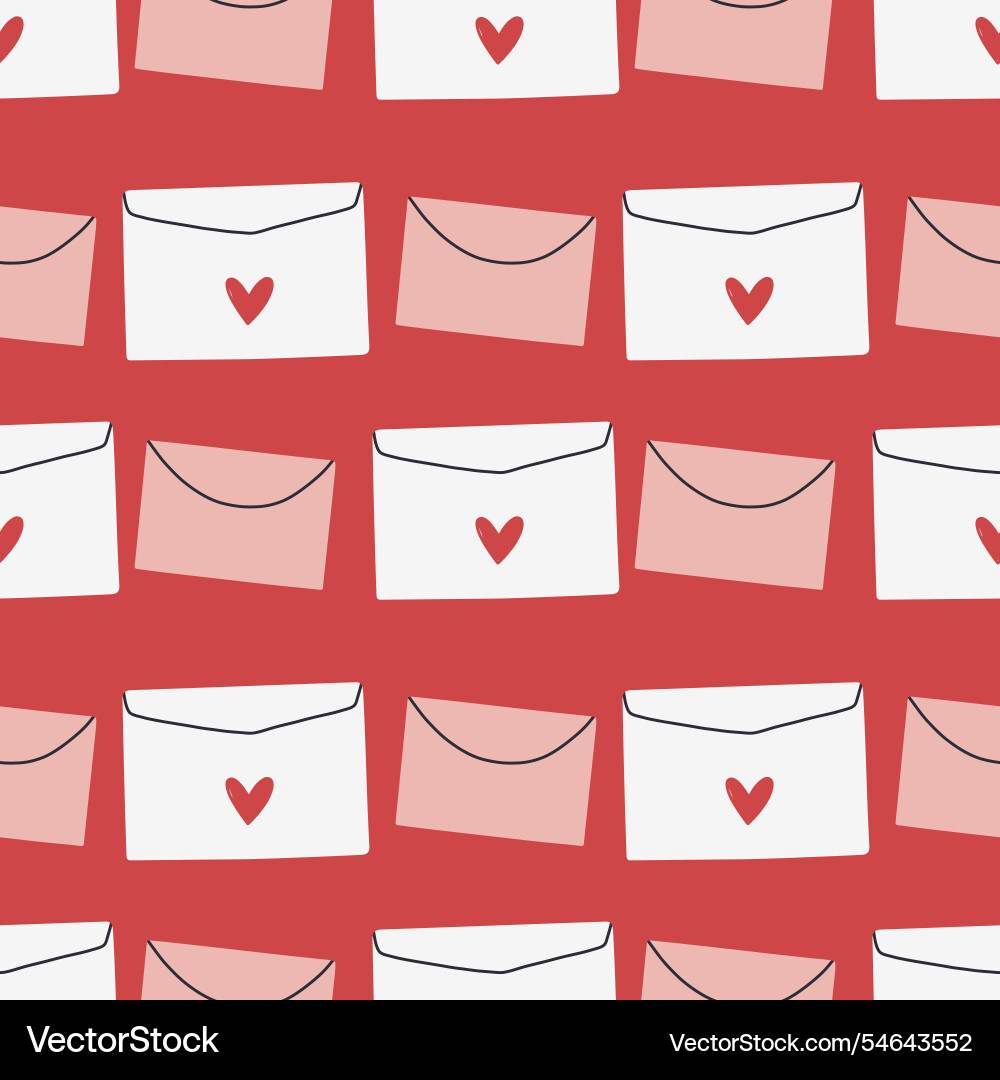 Envelope seamless pattern valentines day mail Vector Image