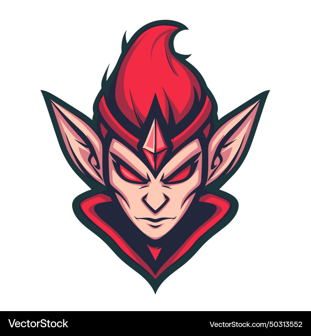 Esport logotype elf icon sticker emblem Royalty Free Vector
