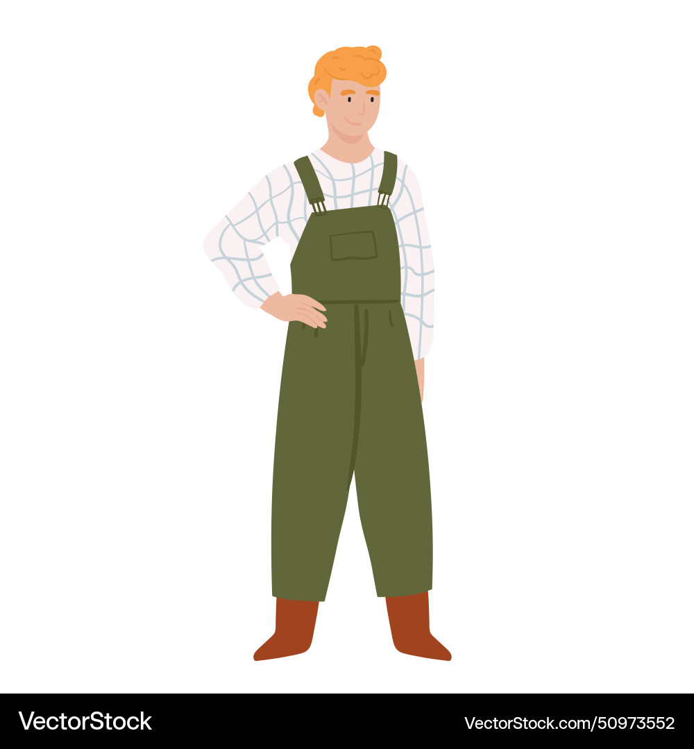 Farmer man in working uniform Royalty Free Vector Image